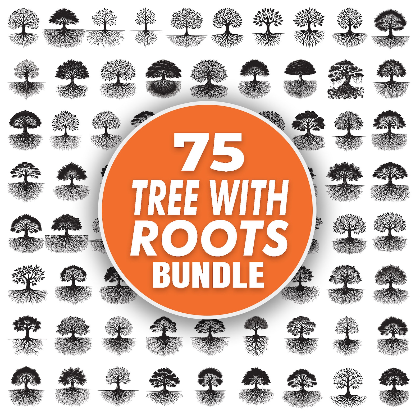 Tree Roots SVG Bundle, Tree With Roots SVG Artworks for Cricut, Oak ...