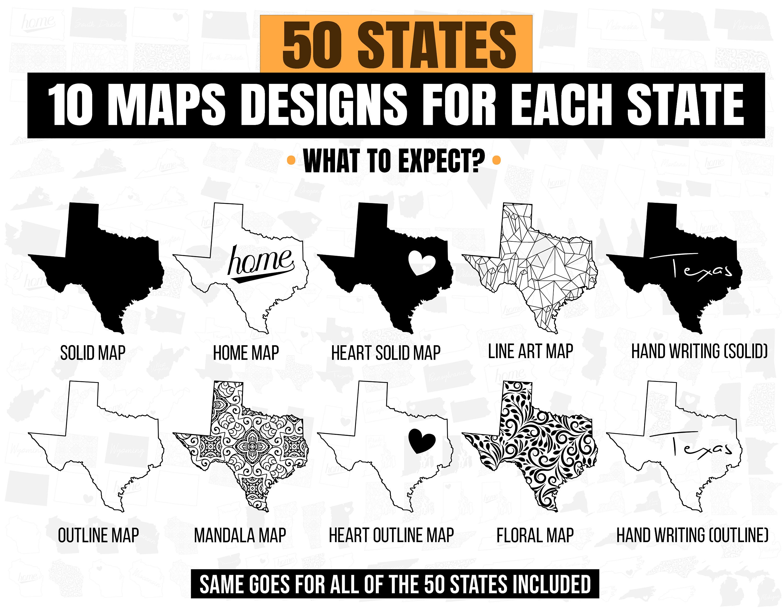 500 Maps Bundle | United States Maps SVG Bundle | US Maps Mega Bundle ...