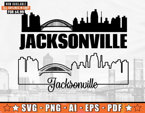 Jacksonville Skyline SVG With Extra Outline Design - Etsy