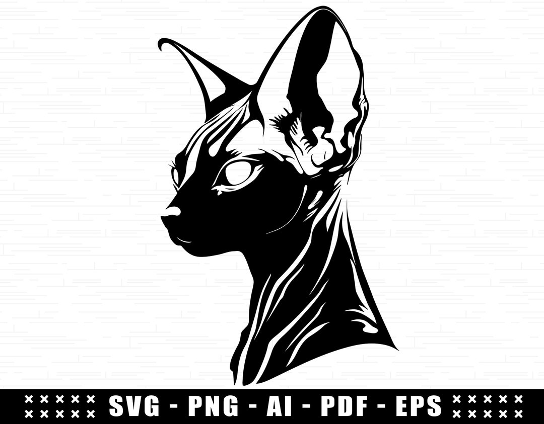Sphynx Cat SVG , Egyptian Sphynx Cat SVG for Cricut, Canadian Cat SVG ...