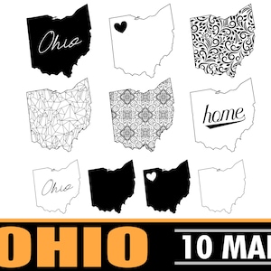 Ohio State Map SVG | Map Bundle Easy Cut Digital File | Ohio Mandala ...