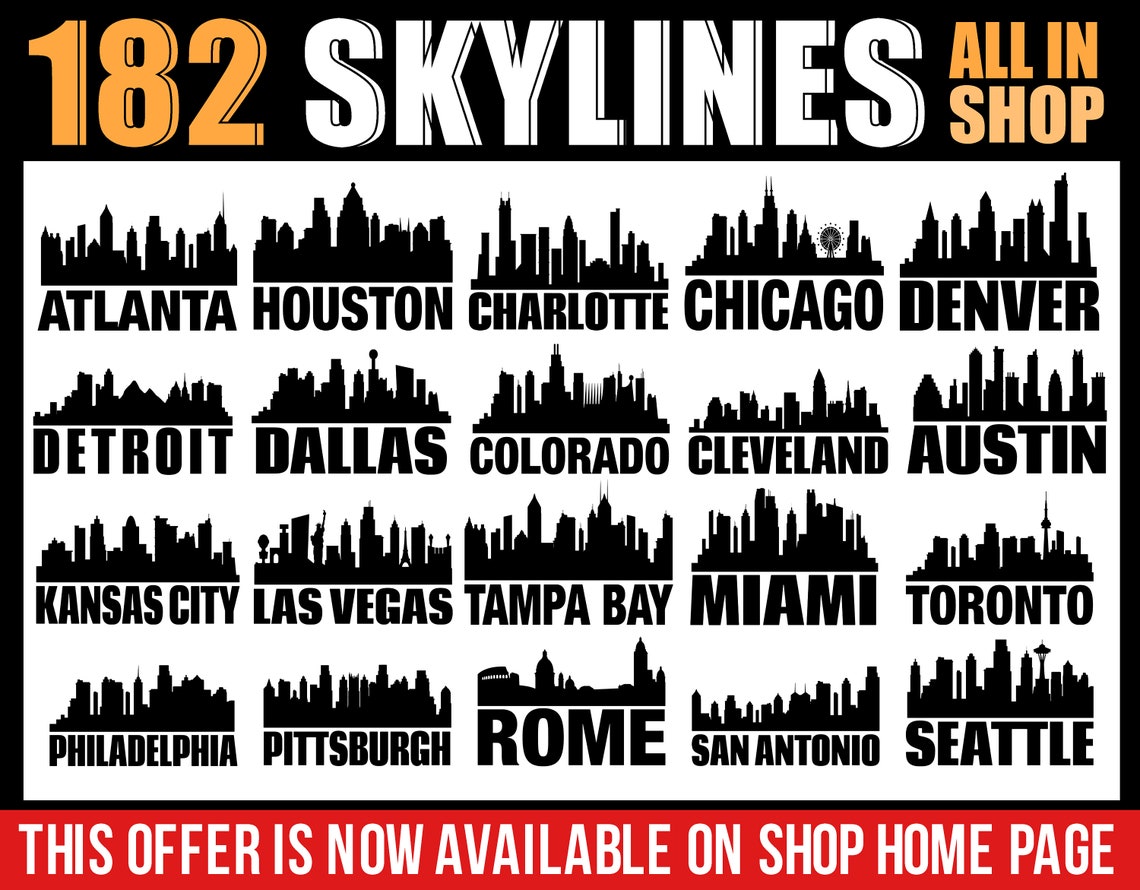 Baltimore Skyline SVG With Extra Outline Design | Maryland Baltimore ...