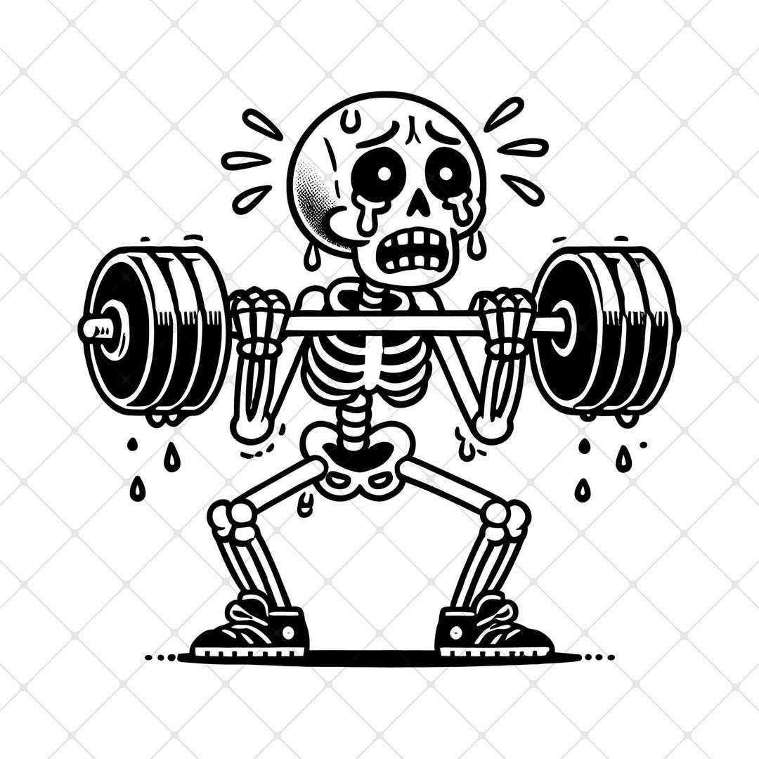 Skeleton Powerlifting SVG | Skeleton Weight Lifting Svg, Skeleton ...