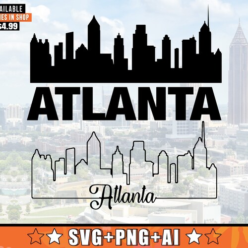 Atlanta Georgia SVG With Extra Outline Design Atlanta - Etsy