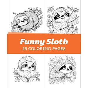 Sloth Coloring Pages | 25 Coloring Pages A4 PDF | Applicable for ...