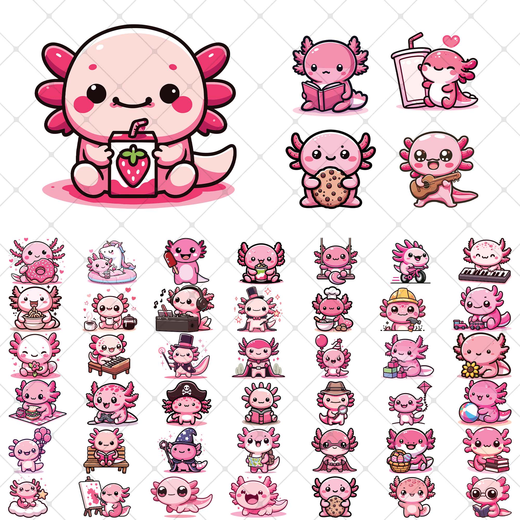 Cute Axolotls SVG Bundle , 75 Axolotl SVG for Cricut , Lovely Axolotls ...