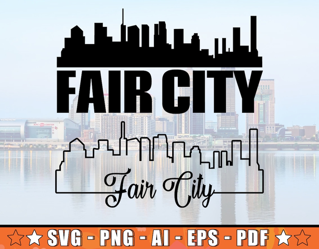 Fair City Franklinton Skyline SVG With Extra Outline Design ...