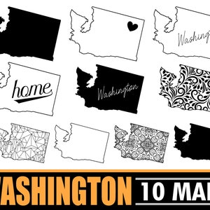 Washington State Map SVG | Map Bundle Easy Cut Digital File ...