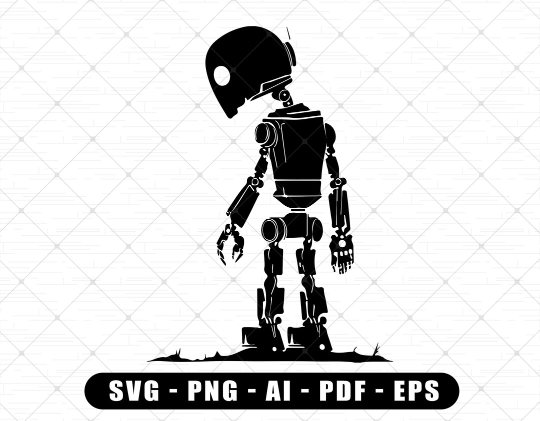 Robot SVG Silhouette | Robotic Machine PNG Transparent Background ...