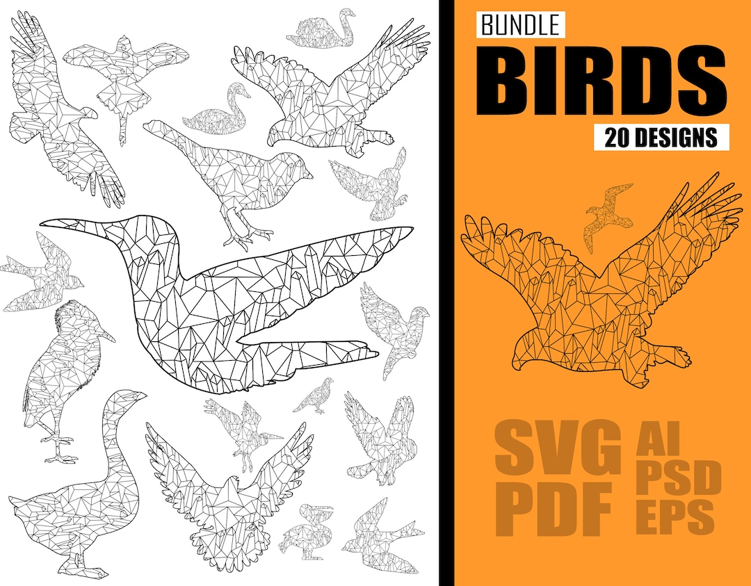 Birds SVG Bundle 20 Designs Minimalist Cricut Bundle | Laser Cut File ...