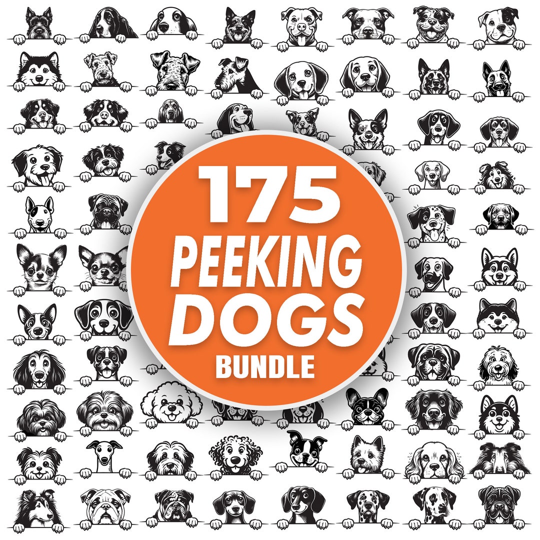 Peeking Dogs SVG Bundle | Funny Dogs Peeking Digital Files for Cricut ...