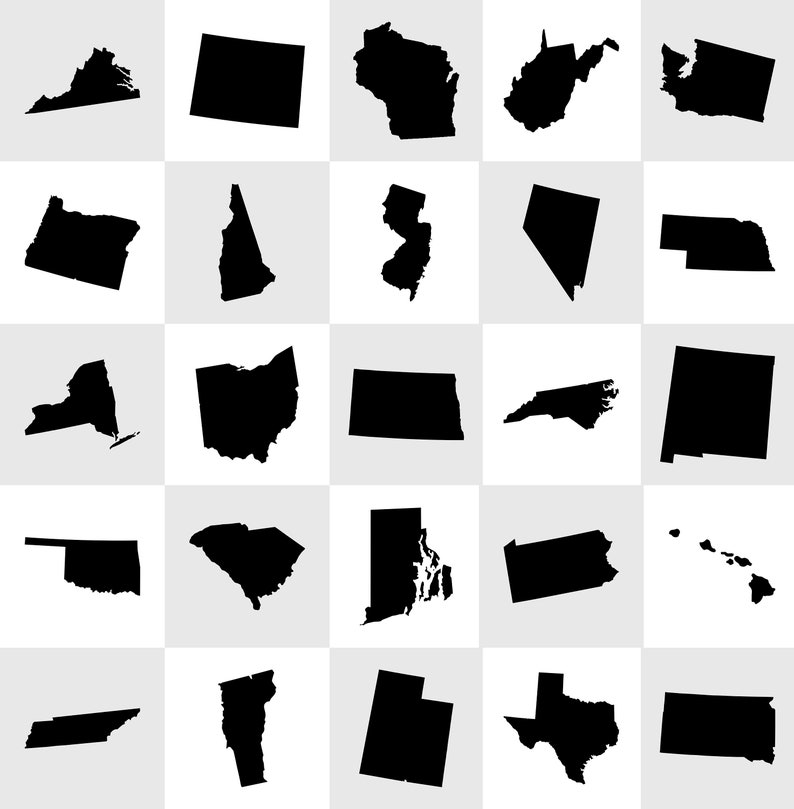 50 States SVG Mega Bundle for United States Individual Maps - Etsy