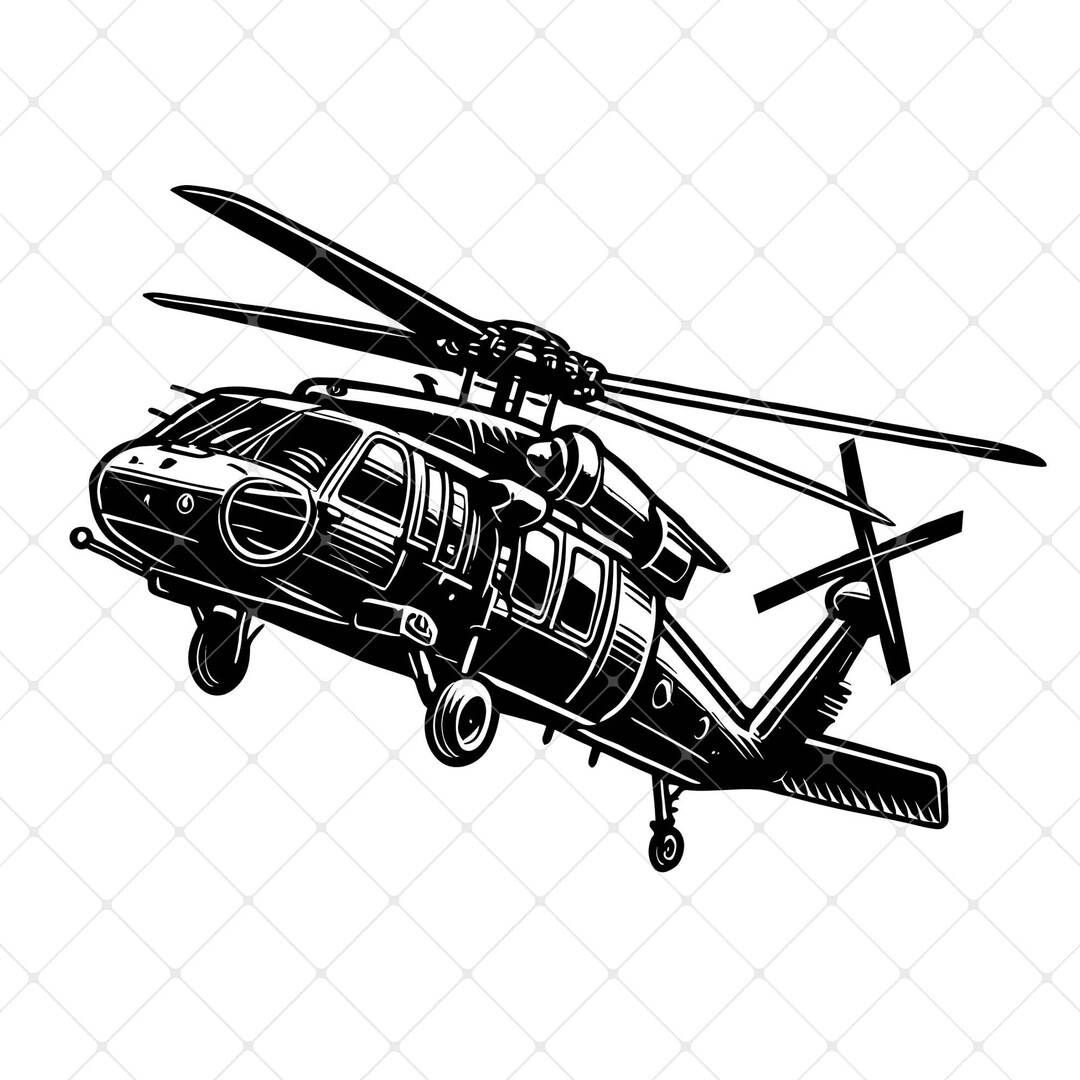 Black Hawk Helicopter SVG | Helicopter Silhouette Easy Cut File ...
