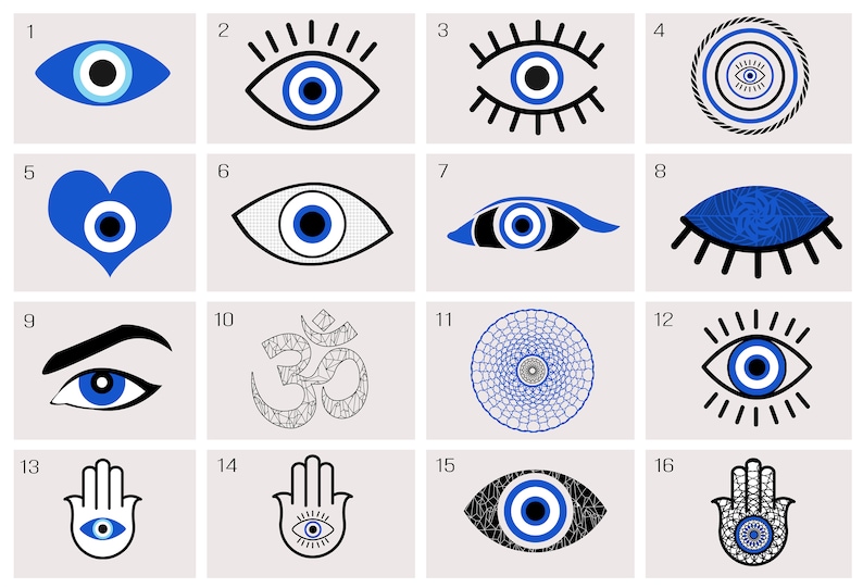 Turkish Blue Evil Eye Hamsa SVG Bundle Blue Eye Nazar SVG - Etsy