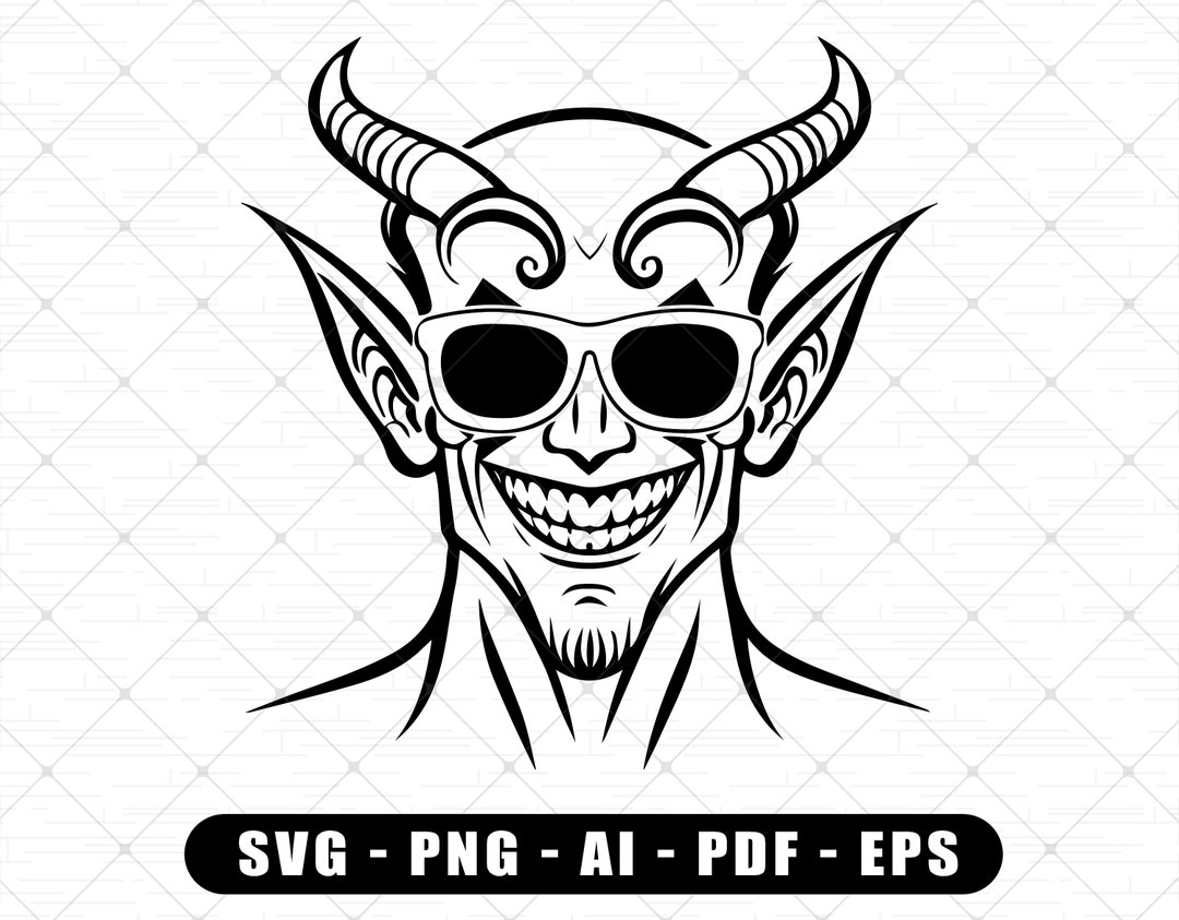 Devil SVG, Tropical Demon SVG for Cricut , Chilling Devil, Cool Satan ...