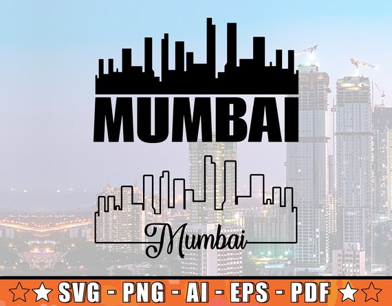 Mumbai Skyline SVG With Extra Outline Design Mumbai India | Etsy
