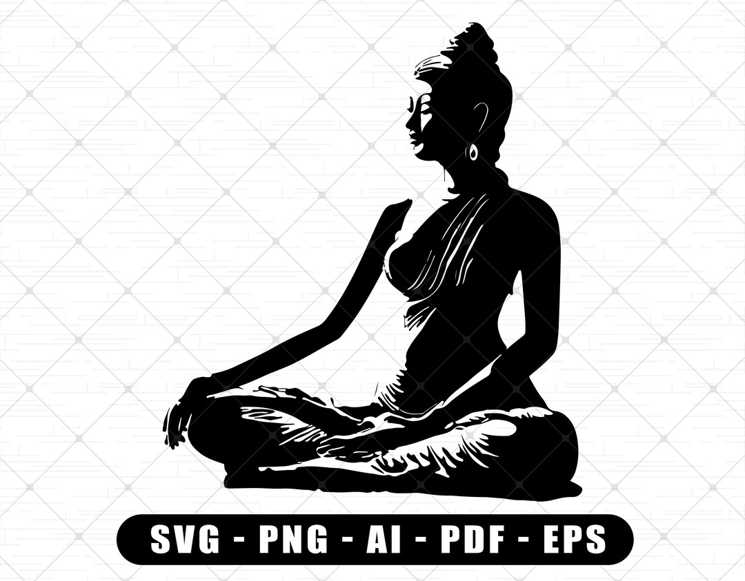 Yoga Meditation SVG | Buddhist Meditation Outlines SVG | Yoga ...