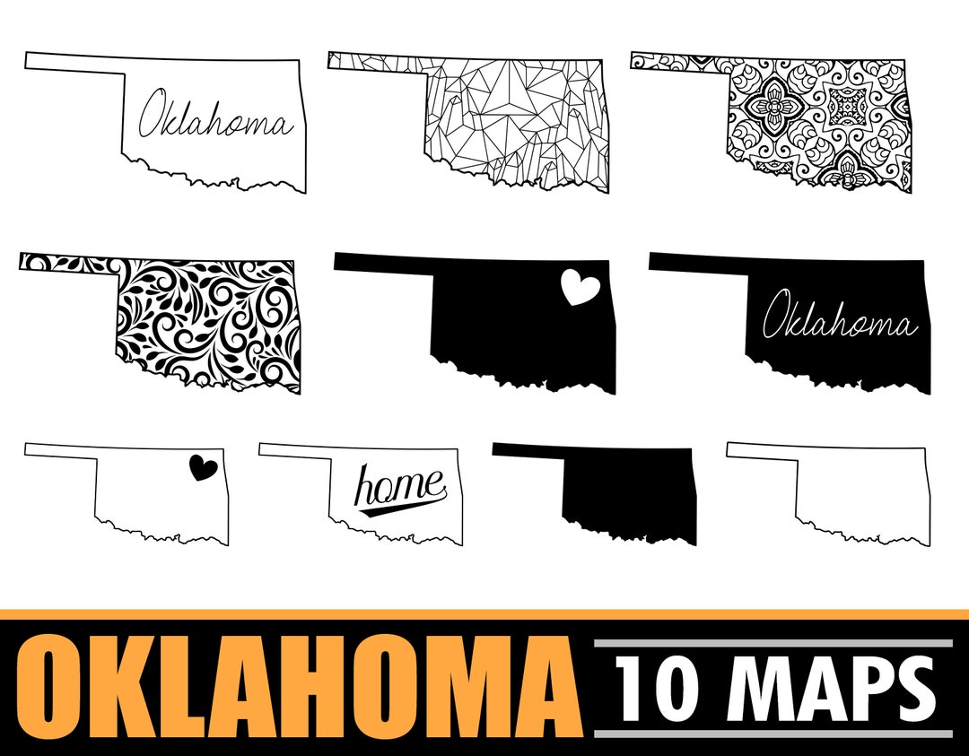 Oklahoma State Map SVG | Map Bundle Easy Cut Digital File | Oklahoma ...