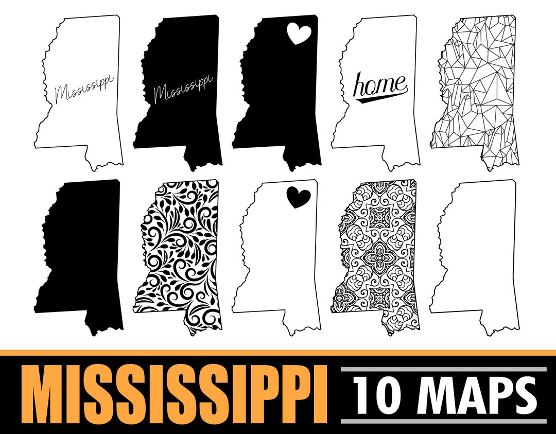 Mississippi State Map SVG | Map Bundle Easy Cut Digital File ...