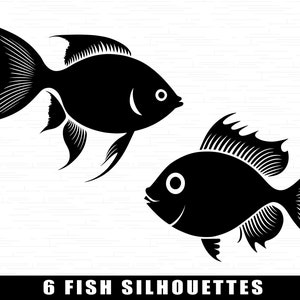 Fish SVG Bundle, Cricut Fish SVG Files, Easy Cut Fish Silhouette, Cute ...