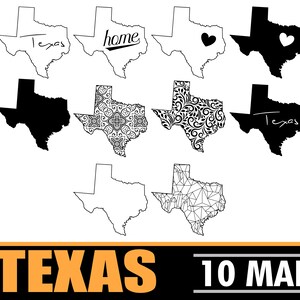 Texas State Map SVG | Map Bundle Easy Cut Digital File | Texas Mandala ...