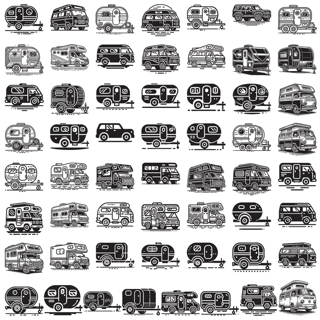 Caravans SVG Bundle | 57 Caravans SVG Bundle | Cricut Compatible ...