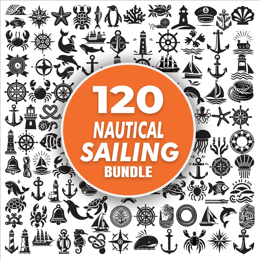 Nautical SVG Bundle, Nautical Sailing Silhouettes, Anchor Svg, Nautical ...