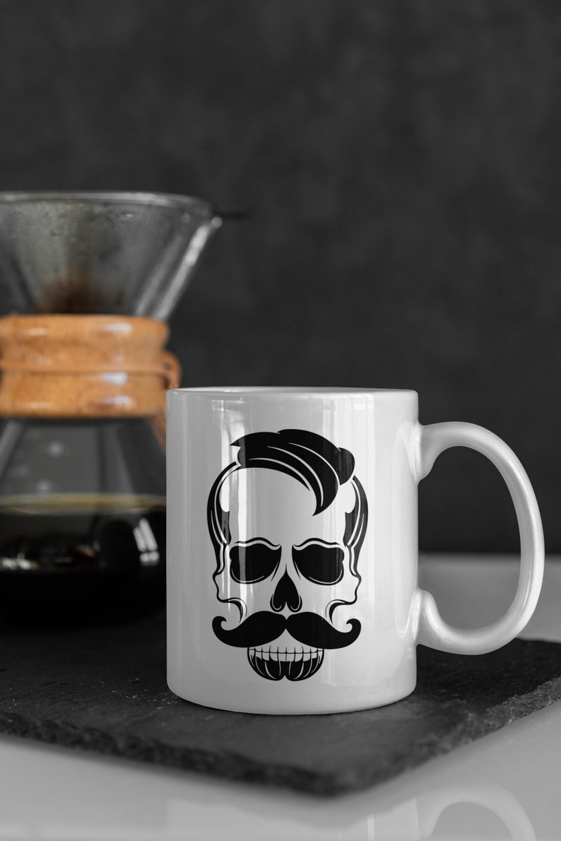 Skulls With Mustache SVG Bundle | Bearded Skulls Digital SVG | Cricut ...