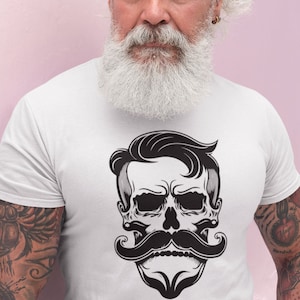 Skulls With Mustache SVG Bundle | Bearded Skulls Digital SVG | Cricut ...