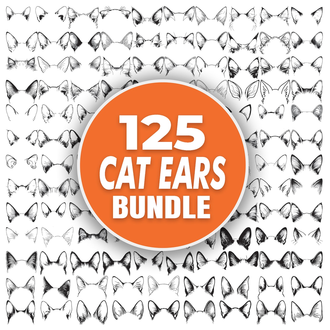 Cat Ears SVG Bundle | Cute Cat Ears PNG Bundle | Funny Kittens Ears SVG ...