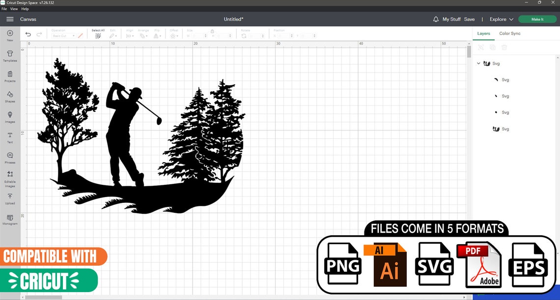 Golfing SVG Silhouette Golf Player Clipart PNG Transparent - Etsy