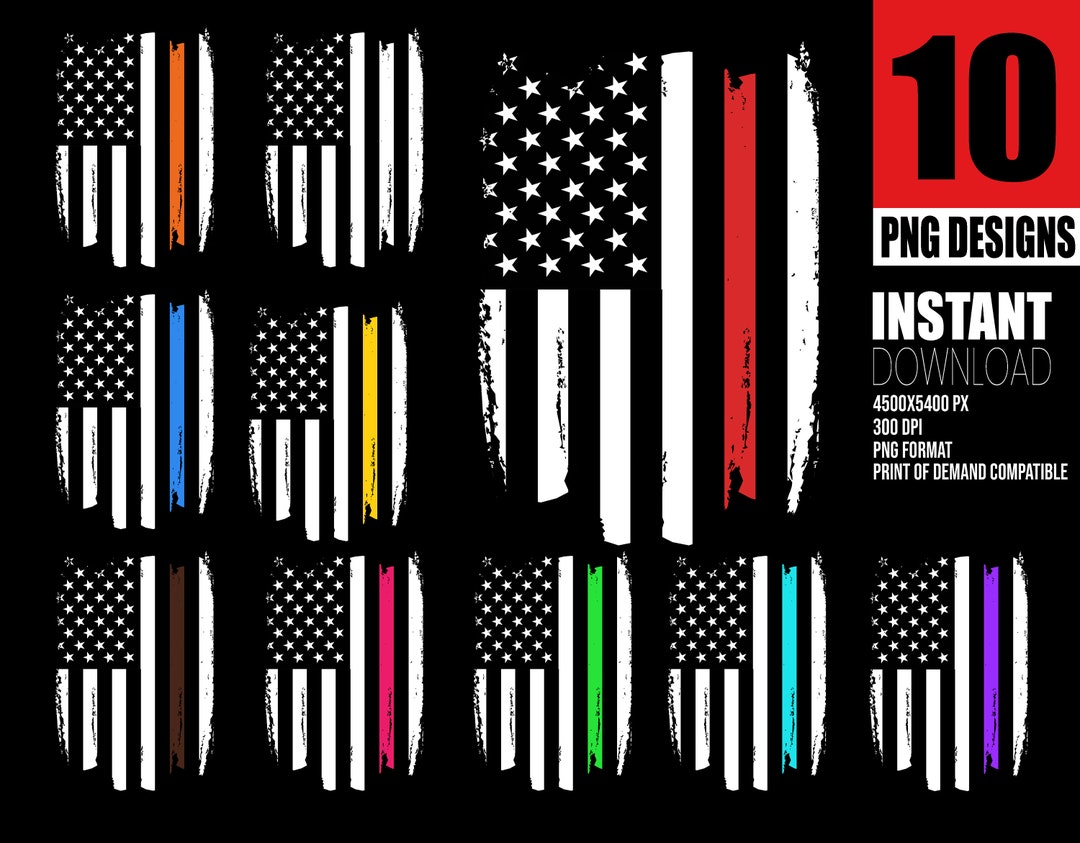 Distressed American Flag Bundle Designs Bundle 10 USA Flag Pack 10 PNG ...