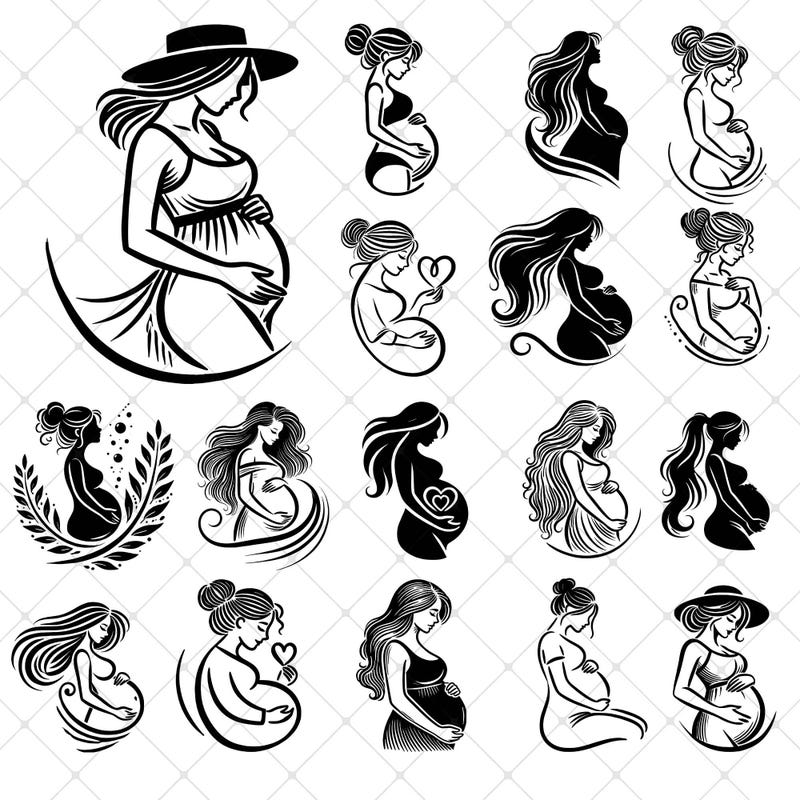 Pregnant Woman Svg - Etsy