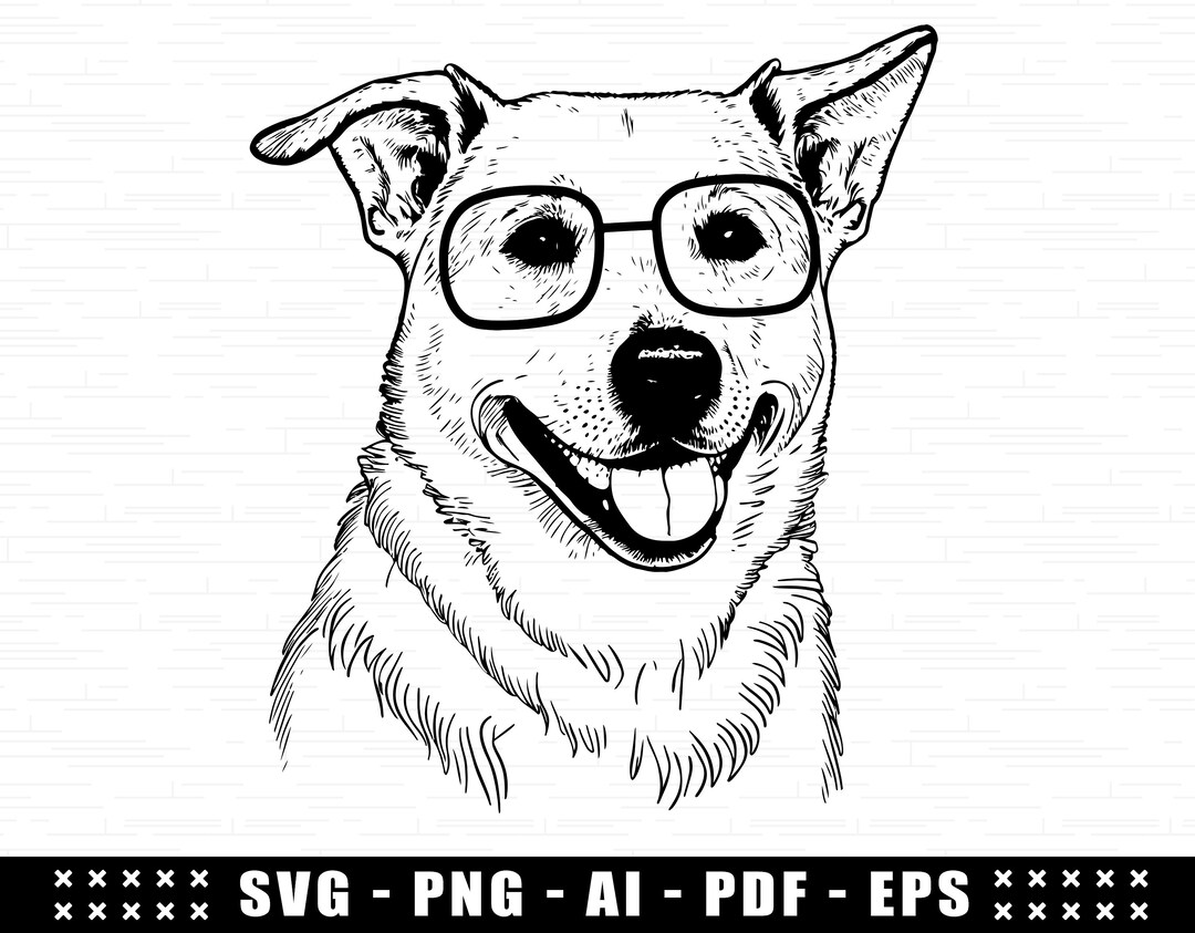 Dog Nerd SVG , Funny Puppies SVG for Cricut, Dog Breed Head ...