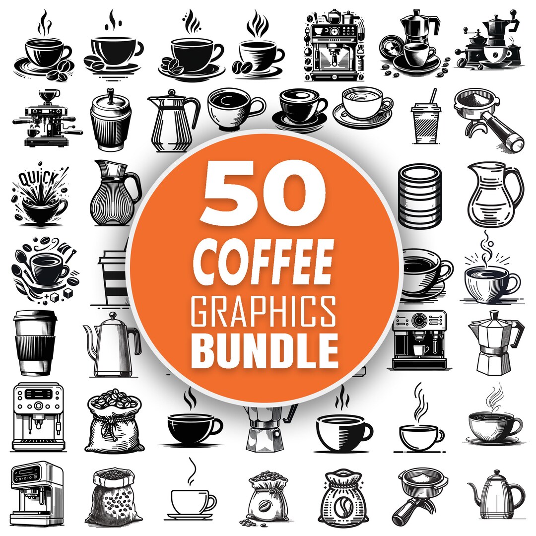 Coffee Graphics SVG Bundle | 50 Coffee Designs | Barista SVG Bundle ...