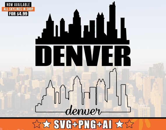 Denver Skyline SVG With Extra Outline Design Denver Colorado - Etsy Canada