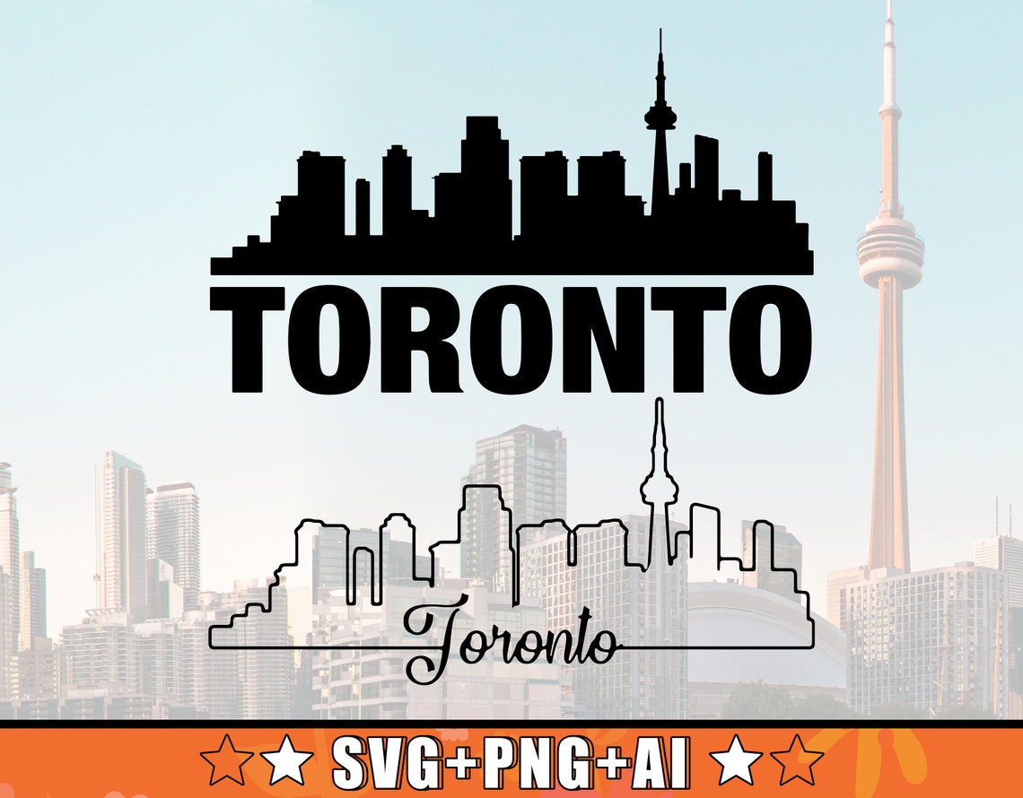Toronto Skyline SVG With Extra Outline Design Toronto Canada | Etsy