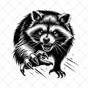 Raccoon SVG Clipart, Angry Raccoon Silhouette, Wild Animal Svg, Funny ...