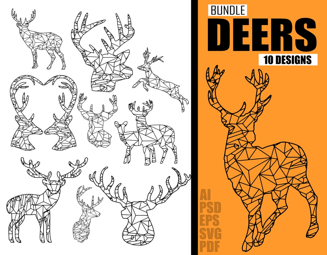 Deer SVG Bundle 10 Designs SVG Cricut Bundle Laser Cut - Etsy