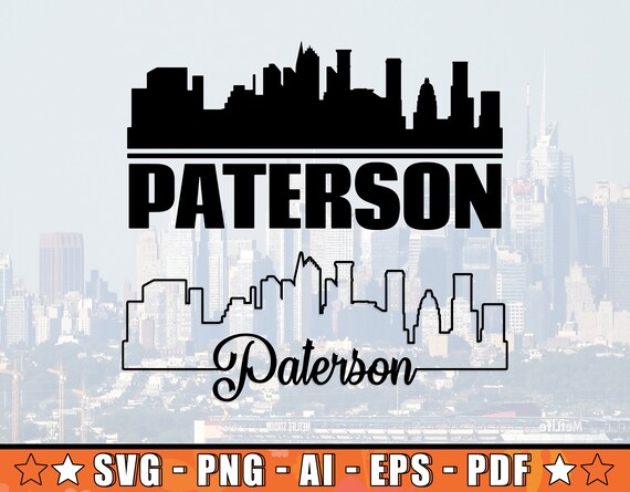 Paterson Skyline SVG With Extra Outline Design New Jersey | Etsy