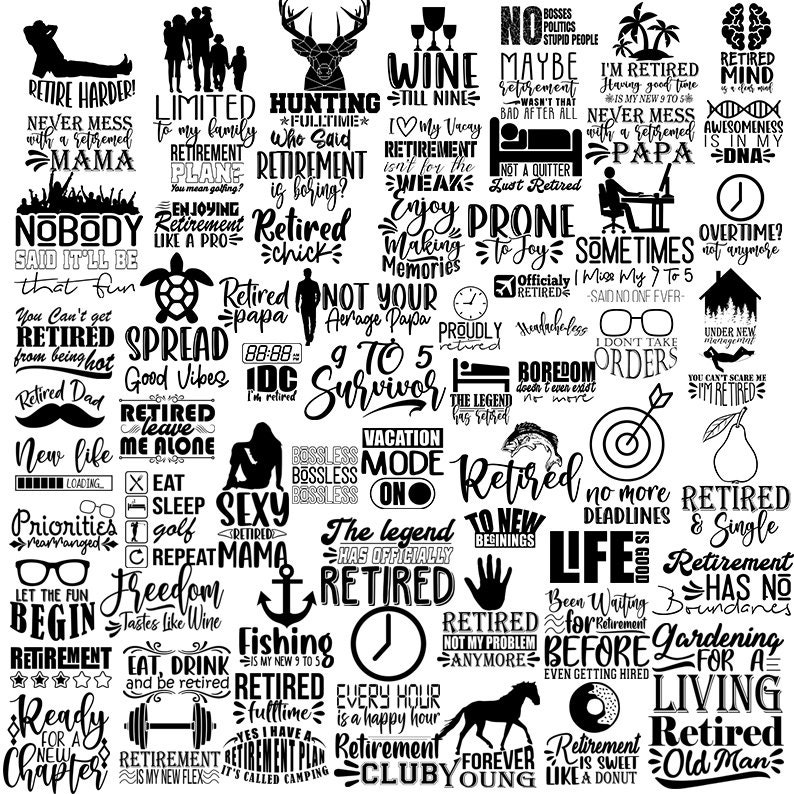 132 Retirement SVG Bundle Biggest Retirement Quotes Bundle - Etsy