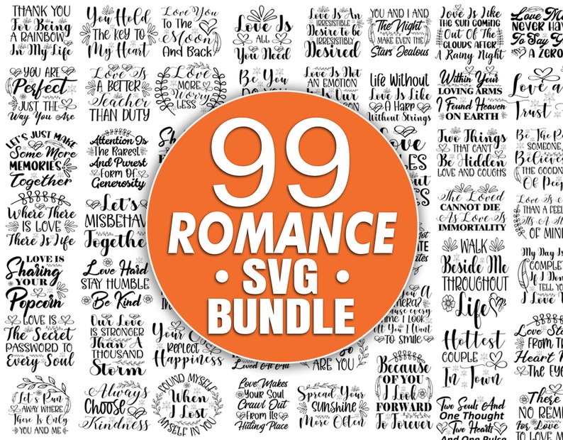 99 Couples Love Quotes SVG Bundle | Biggest Romance Sayings Bundle in ...