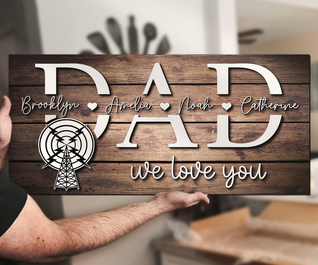Custom Ham Radio Amateur Call Operator Dad Kid 3D Name Wood Sign ...