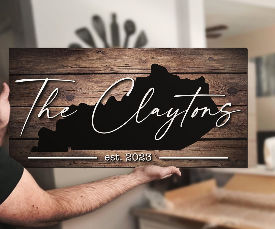 Custom Kentucky State Home Family Last Name Wood Pallet Sign ...