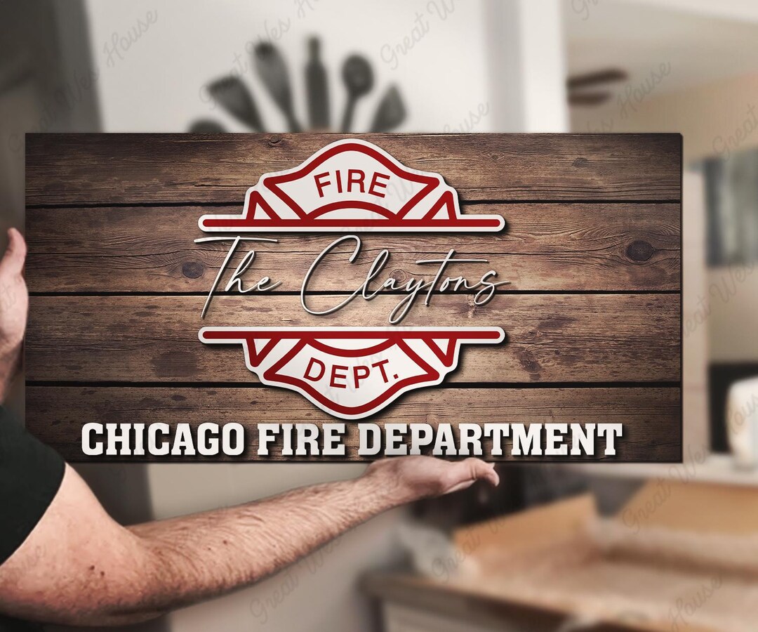Custome Firefighter Fire House Name Sign Personalized Fireman Sign ...