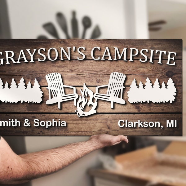 Custom Wood Campsite Sign - Etsy