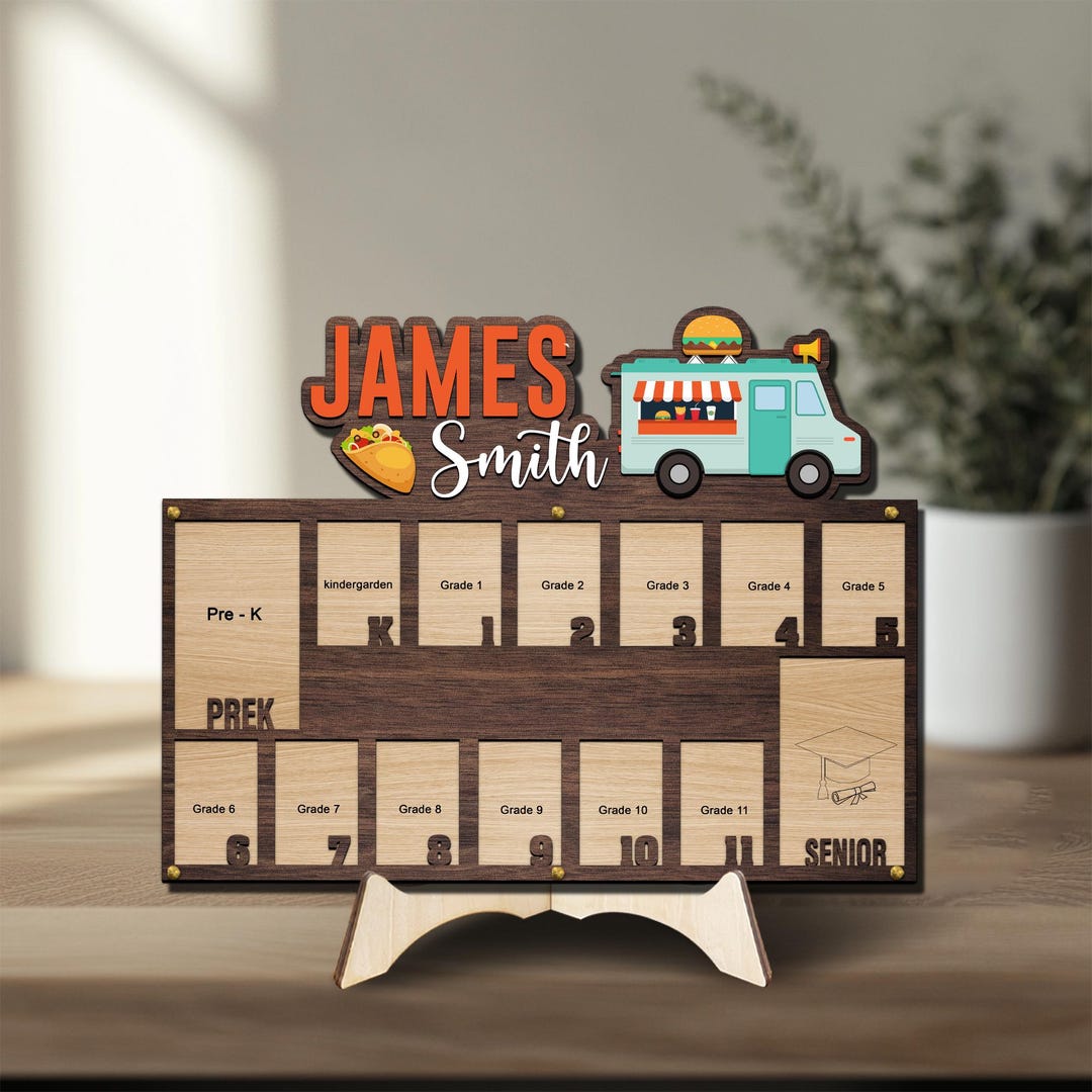 Custom Food Truck School Years Photo Frame Prek to 12 to Senior ...