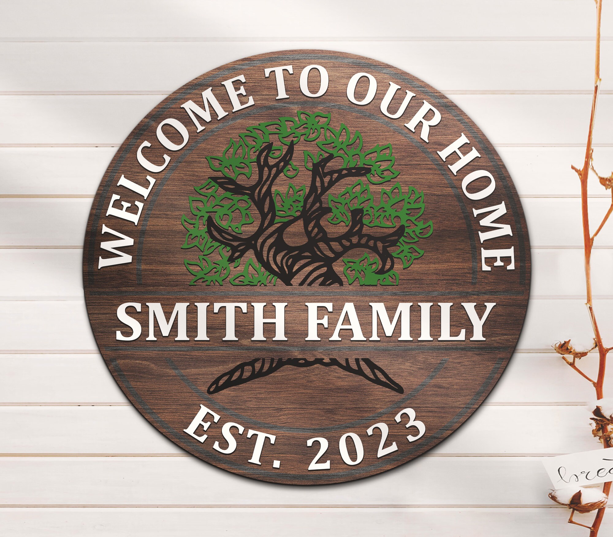 Personalized Welcome to Our Home Custom Family Name Tree of - Etsy
