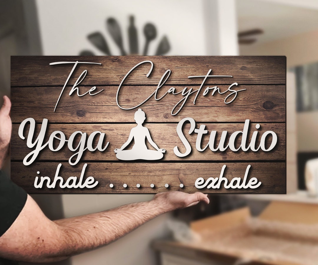Custom Yoga Studio Name Sign Personalized Yoga Meditation Wooden ...