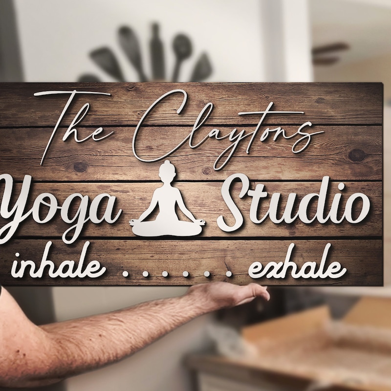 Wooden Yoga Studio Sign - Etsy